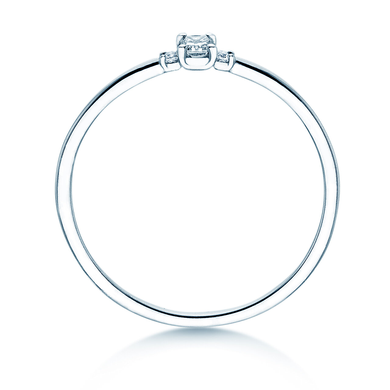 Verlobungsring Vivid Petite Radiant Cut in 18K Weißgold mit Diamanten 0 ...